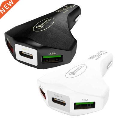 2USB Socket QC 3.0 Car Charger Type-C Fast Charging Adapter