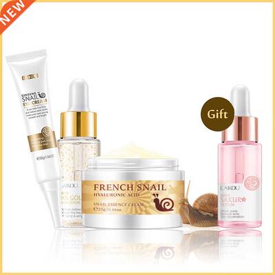 Facial Skin Care Set Snail Collagen Face Cream 24K Gold Seru