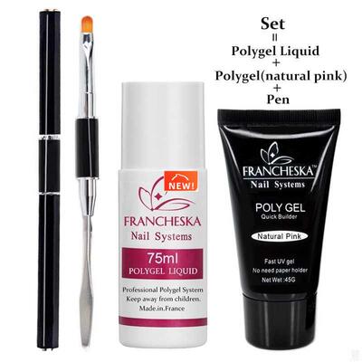 poly gel set polygel liquid primer nail brush vernis semi