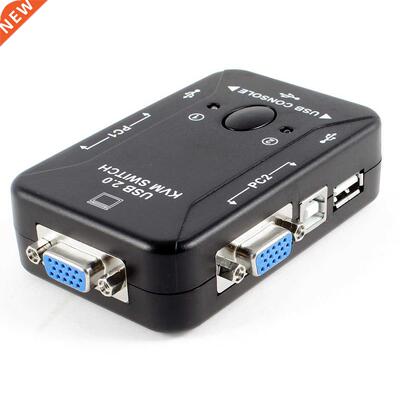 2 Ports KVM Manual Switch Box Adapter w USB Connector for PC