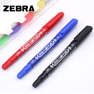Small Double headed ZEBRA marker pen Two written lines Mark