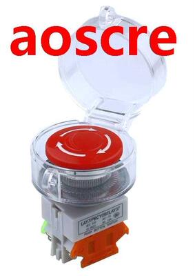 22mm Mushroom Latching Emergency Stop Push Button Switch Wit
