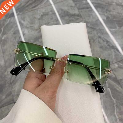 Vintage Fashion Sunglasses for Women Rimless Frameless Recta