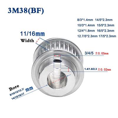 1PCS 3M38 Tooth To 3M60 Tooth Synchronous Wheel Gear Motor K