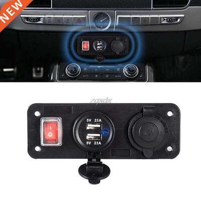 12V Car Boat Truck USB Charger With Cigarette Lighter Plug S