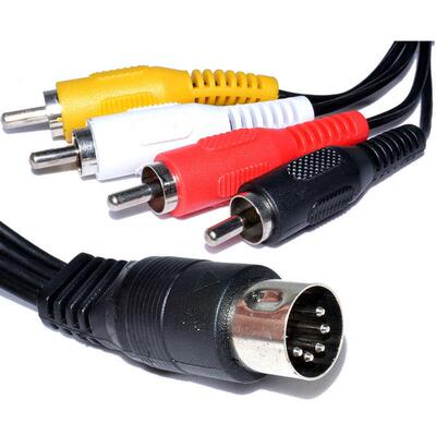 5 Pin Male Din Plug to 4 x RCA Phono Male Plugs Audio Cable