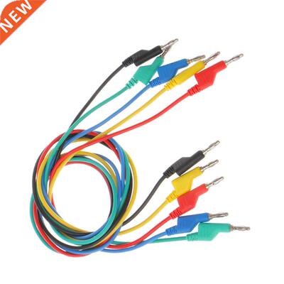 Everlasting 5 Pcs 4mm Dual Banana Plug Smooth Silicone Lead