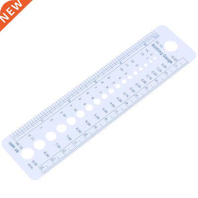 Knitting Needle Gauge Inch cm Ruler 2-10mm Sew Ruler Tools M