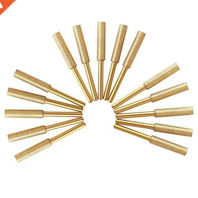 18Pcs Diamond Chainsaw Sharpener Titanium Plated Burr Stone