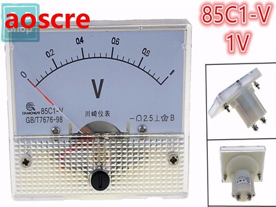 1PCS 85C1 1V Analogue DC Voltage Needle Panel Meter Voltmete