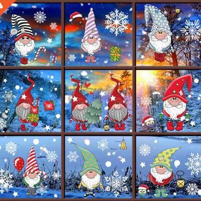 Christmas Window Glass Electrostatic Sticker Santa Claus Dec
