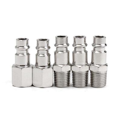 5Pcs Hardening Steel Euro Air Line Hose Compressor Fittings