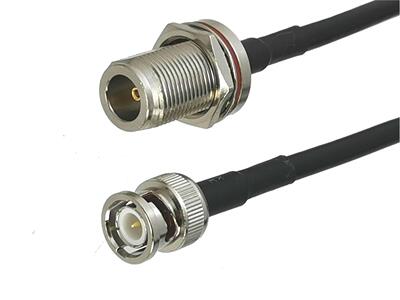 1Pcs RG58 N Female jack Bulkhead to BNC Male plug Connector