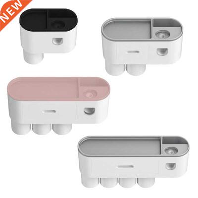 Toothbrush Holder Automatic Toothpaste Squeezer Wall Mounted
