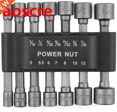 14pcs Power Nut Driver Drill Bit Set Metric Socket Wrench Sc