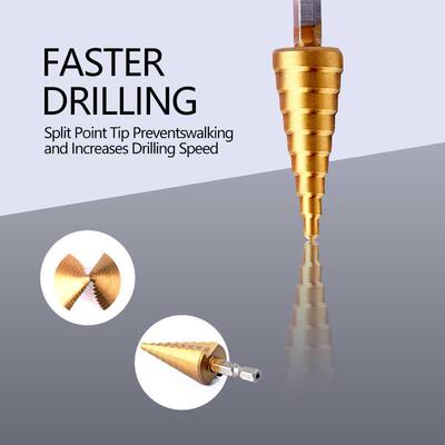 -12/-1/4-12/4-20/4-22/4-2mm Step Drill Bit HSS Straight