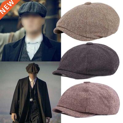 Men Beret Vintage Herringbone Gatsby Tweed Peaky Blinders Ha