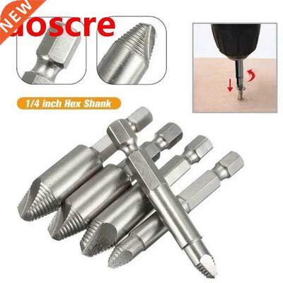 5Pcs 1/4'' Hex Shank Damaged Screw Extractor Drill B