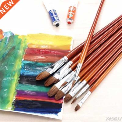 6Pcs Wolf Hair Watercolor Oil Painting Drawing Artist Paint