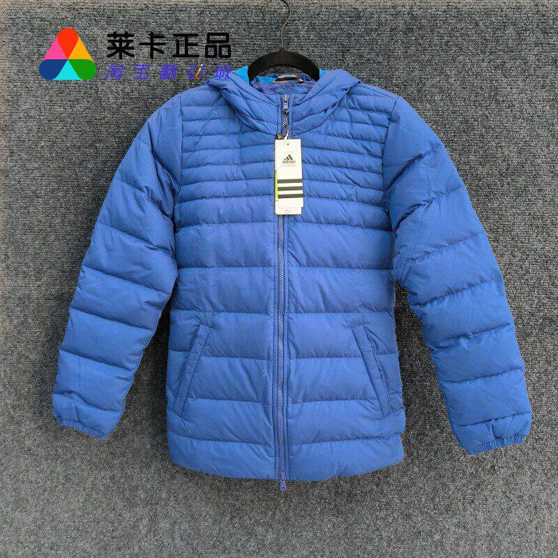 莱卡正品 Adidas/阿迪达斯 LOGO 女经典运动保暖防风羽绒服外套