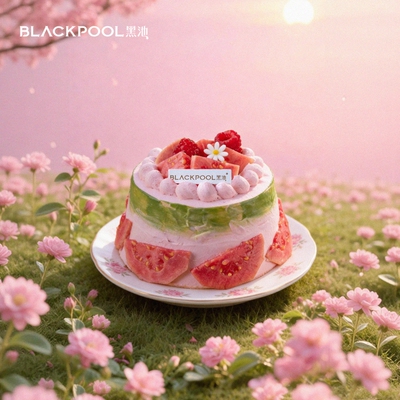 黑池芭乐抹茶莓莓软忌廉水果奶油下午茶生日蛋糕广州深圳上海配送