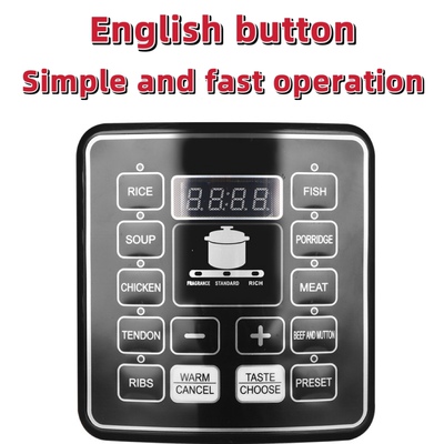 6L English push button Rice cooker electric pressure cooker