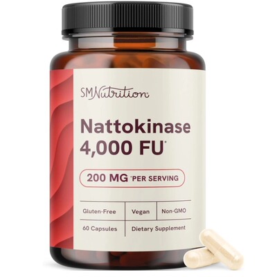 美国SMNutrition 纳豆激酶补充剂 健康循环血管4000FU 60粒胶囊