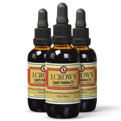 美国J.CROW'S Lugol's 碘溶液2%优质碘化钾液体支持甲状腺健康