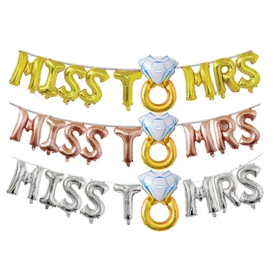 16inches MISS TO MRS Banner Anniversary Wedding Decoration A