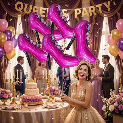 Sexy High Heel Shoe Foil Globos Bachelorette Bridal Shower