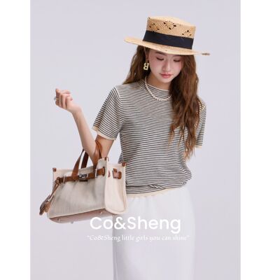 cosheng重生150小个子春季新品打底女上衣百搭时尚短袖