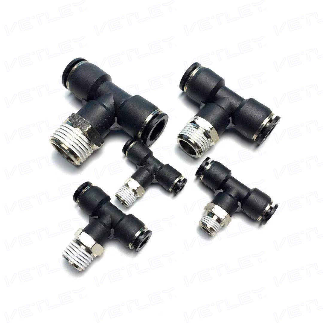 美制NPT三通气动接头PT/PB 1/4-NPT1/8,3/8-NPT1/4,1/2-NPT1/2_虎窝淘
