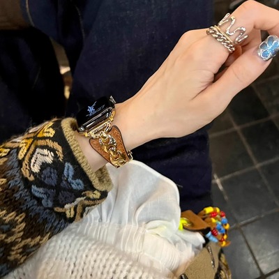 小香风皮质iwatch表带