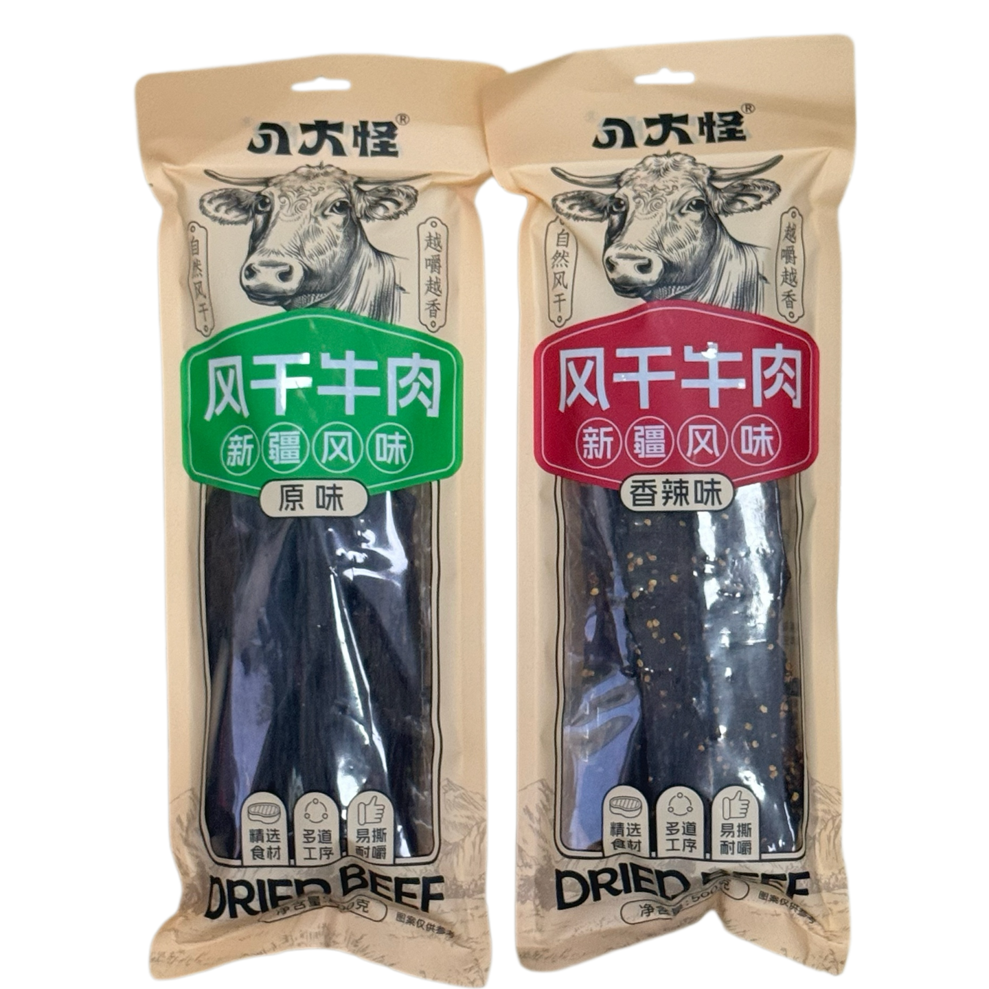 八大怪风干牛肉干500g/袋9成干麻辣五香新疆牛肉类休闲解馋零食