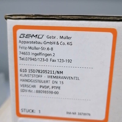 议价GEMU盖米隔膜阀610 15D78205211/NM全