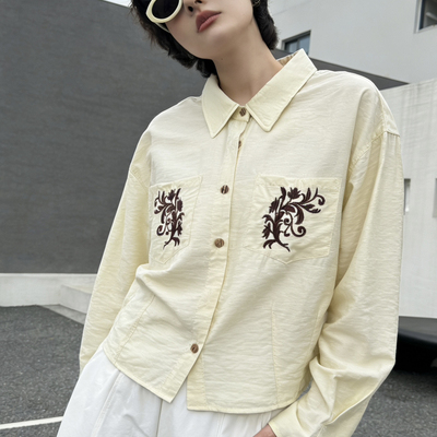 LHX-26夏上新休闲简约气质刺绣衬衫DG726075