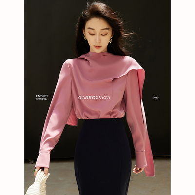 龙喜儿飘带法式蝴蝶结两穿衬衫