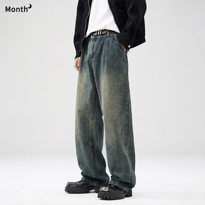 CHANMONTH美式复古水洗牛仔裤