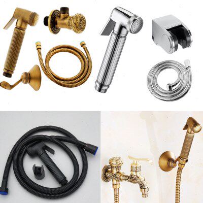 仿古铜洗衣机龙头底座花洒喷头软管复古妇洗器马桶喷枪冲洗器水枪