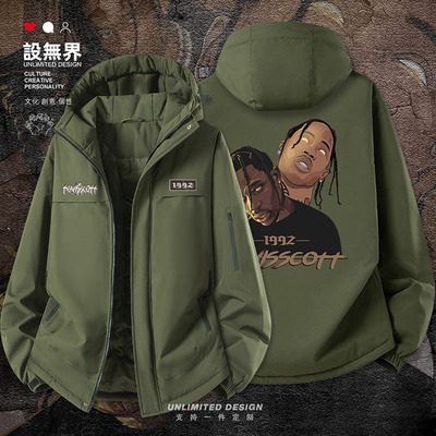 欧美说唱歌手斯科特trav加厚棉服