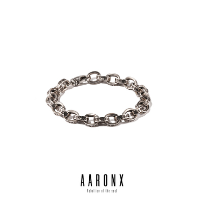 AARONX925银美式做旧手链