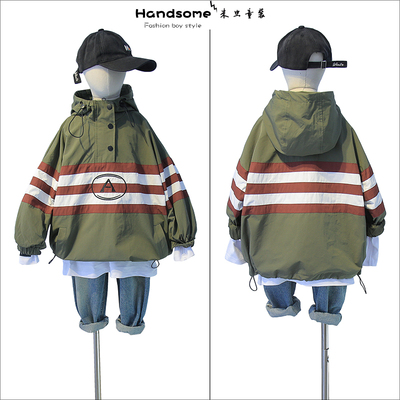 听么男童连帽风衣套头外套