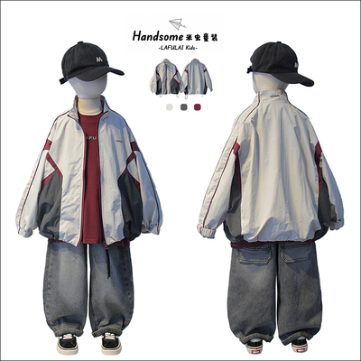 啦芙莱童装儿童透气网面拼色立领外套26春季新品女童上衣风衣8570