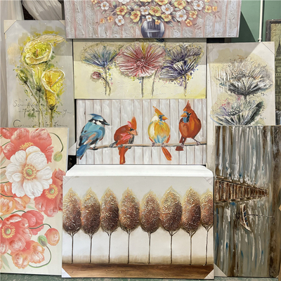 HUAXIA-展会样品美式抽象手绘装饰画玄关客厅卧室装饰挂画