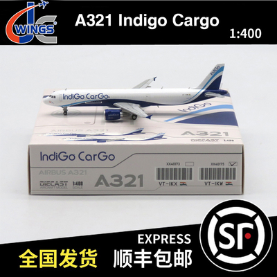 JC WINGS 1:400 A321 Indigo Cargo VT-IKW XX40175 飞机模型