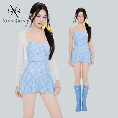 2025新款连体裙式仙女范泳衣