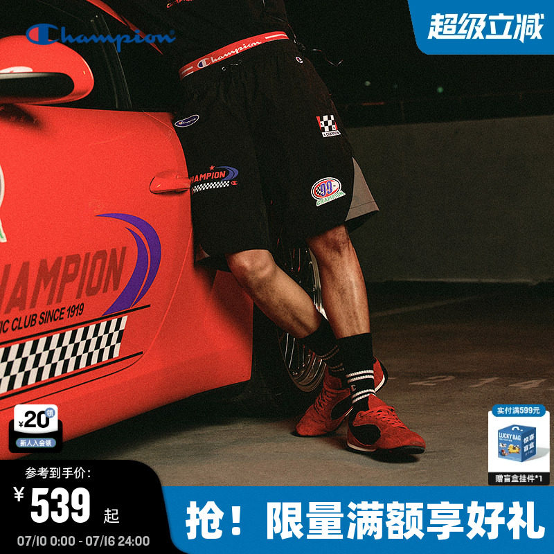 Champion冠军赛车系列短裤男2026纯新款机车风五分裤时尚美式潮牌
