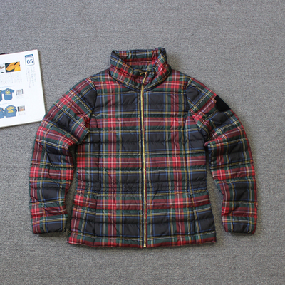 乐福佬仁女装 轻薄款 立领格子羽绒服外套we shi today D10