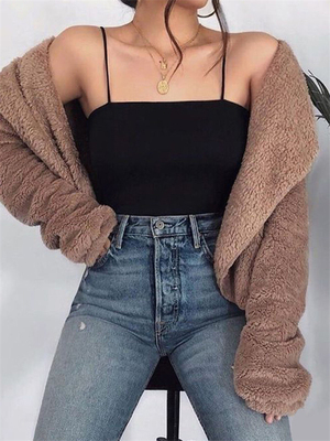 Tank Top Bra Summer White Tops Women Slim Camisole Bandeau