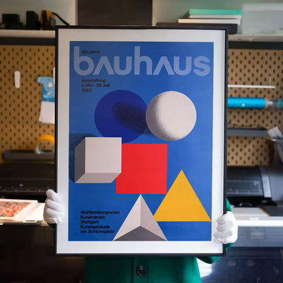 包豪斯简约抽象BAUHAUS艺术海报客厅卧室工作室咖啡厅装饰画芯